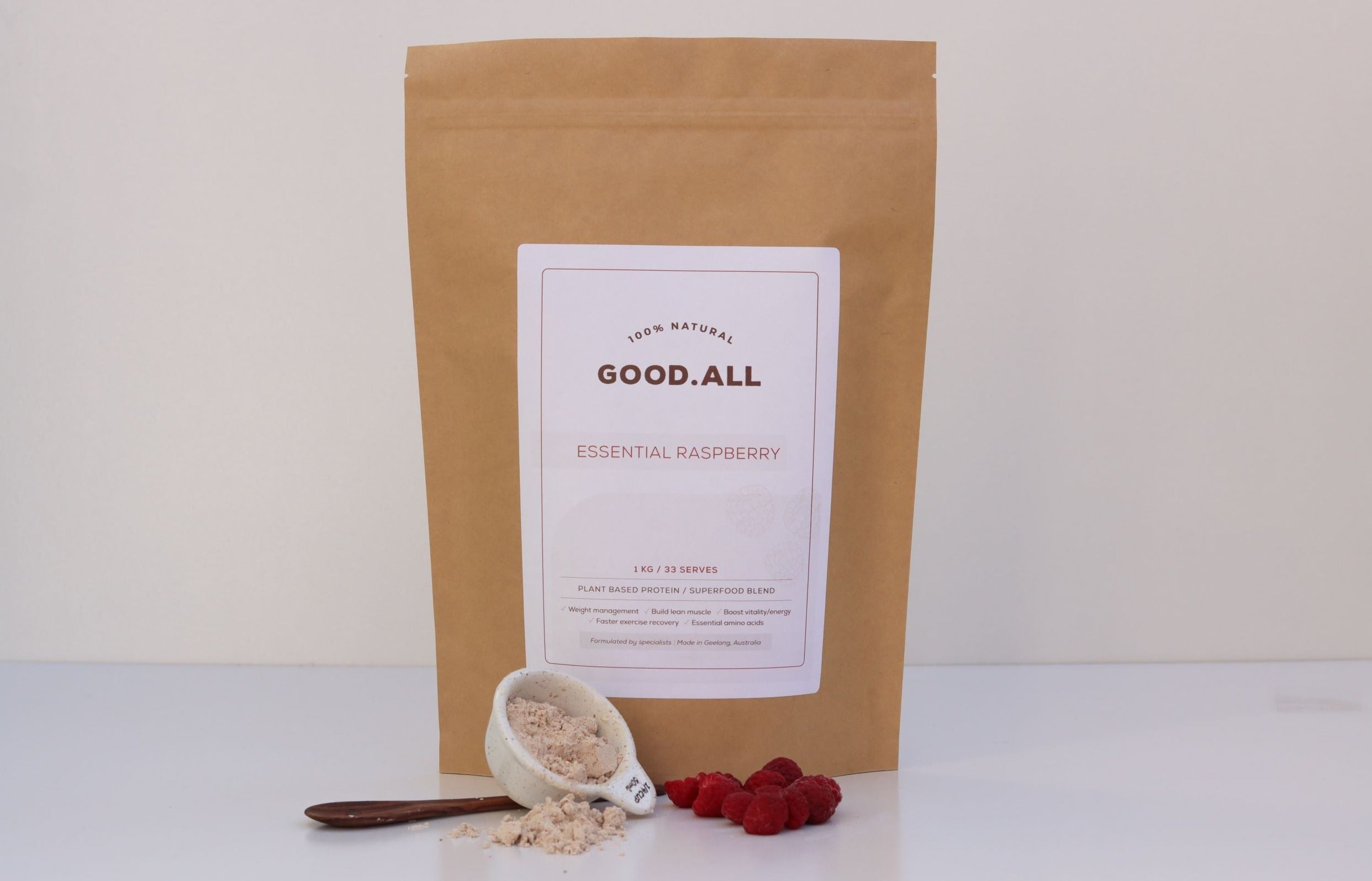 Premium Raspberry Essential Protein Powder – Good.All Protein